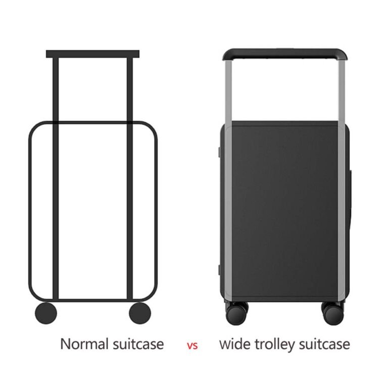 New High Quality Wide Trolley Spinner Smart Suitcase Green 20kg - Bag.lk