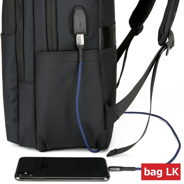 Smart Laptop Computer USB Charger Backpack Black 5232 | 201062 - Bag.lk